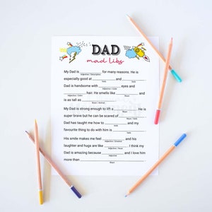 Father's Day Printable Game, Mad Libs Fill in the Blanks | Superhero ...