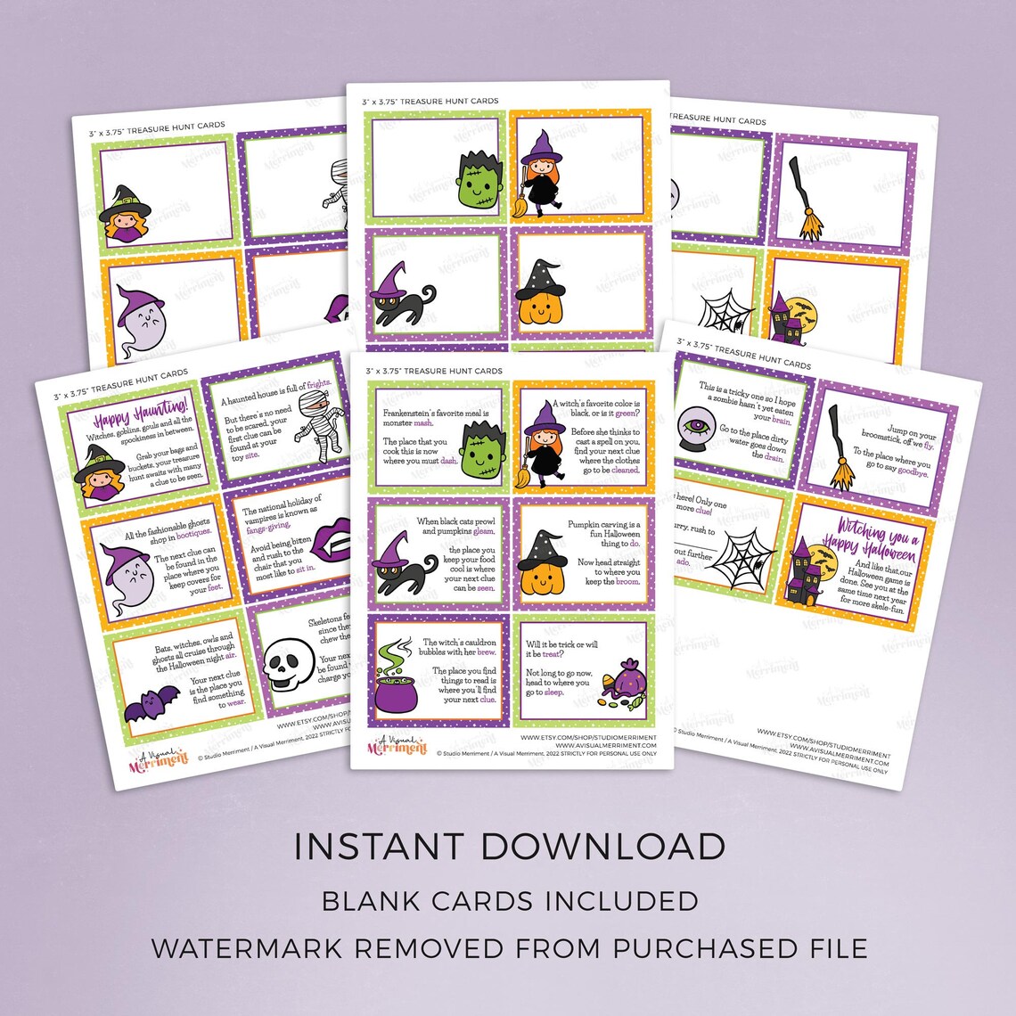 Indoor Halloween Scavenger Hunt Game for Kids Printable Clue - Etsy