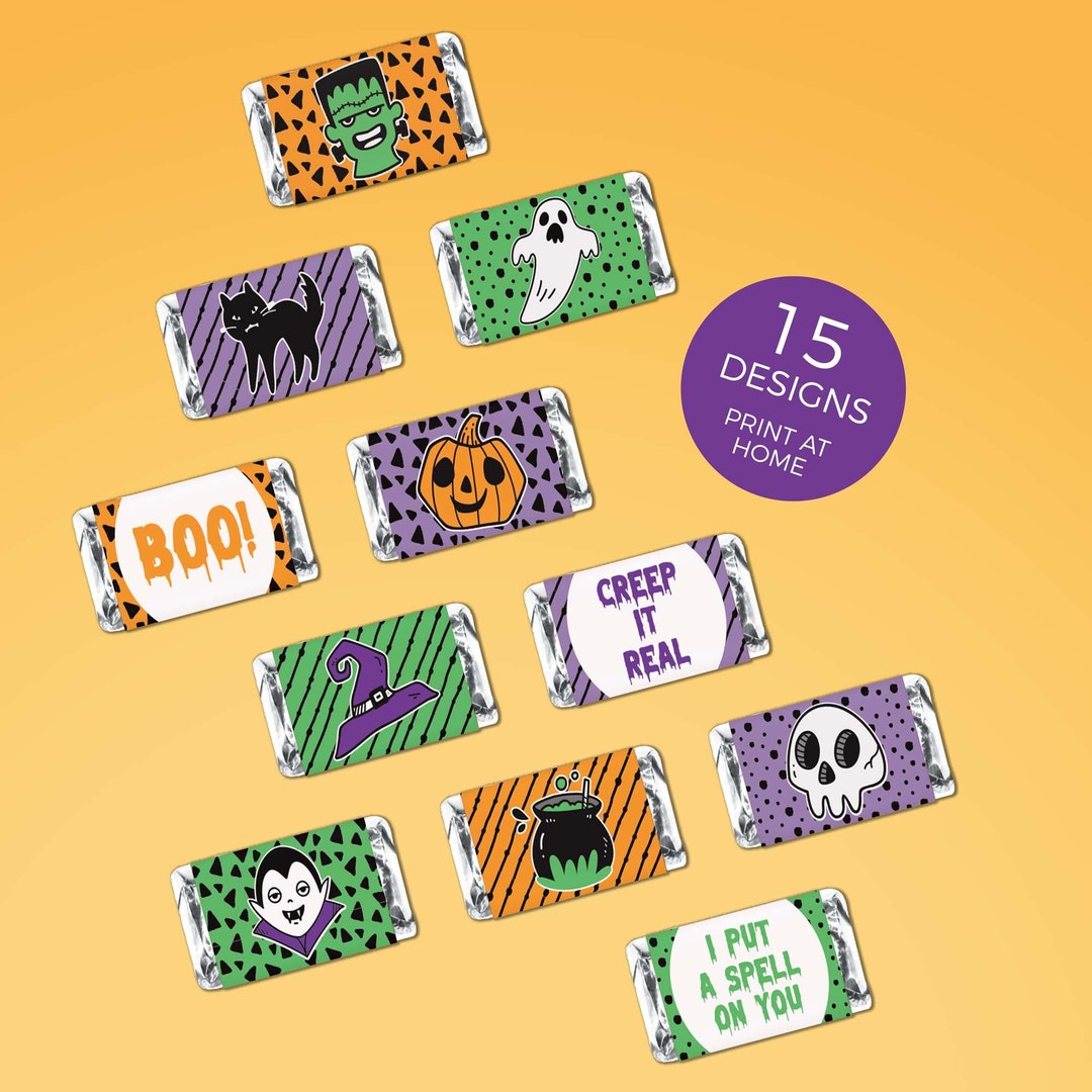 Halloween Party Favors, Candy Wrapper for Halloween | Mini Chocolate ...