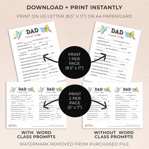 Father's Day Printable Game, Mad Libs Fill in the Blanks | Superhero ...