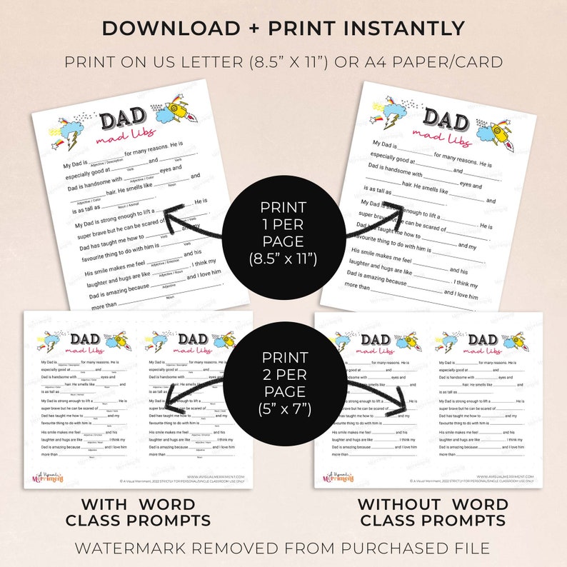 Father's Day Printable Game, Mad Libs Fill in the Blanks Superhero Dad ...
