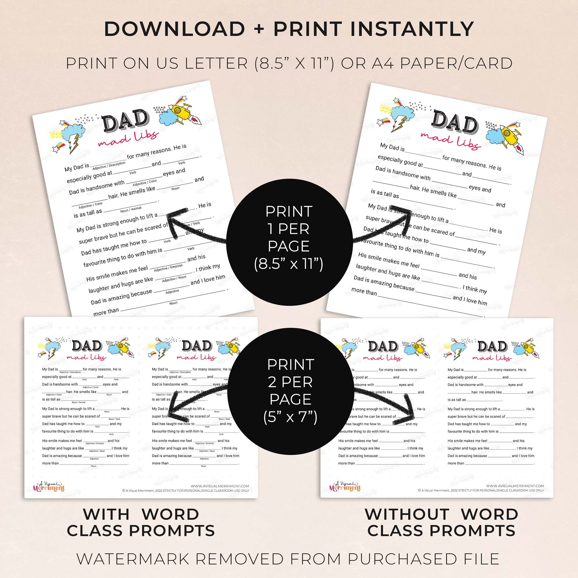 Father's Day Printable Game, Mad Libs Fill in the Blanks Superhero Dad ...