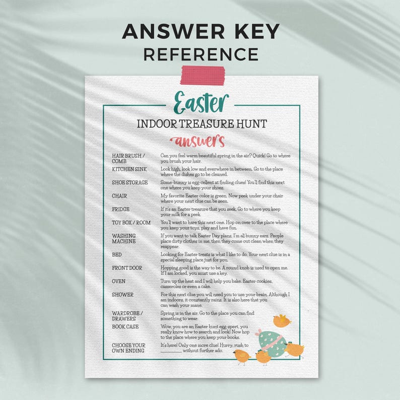 Indoor Easter Treasure Hunt Printable Scavenger Egg Hunt Cards for Kids ...