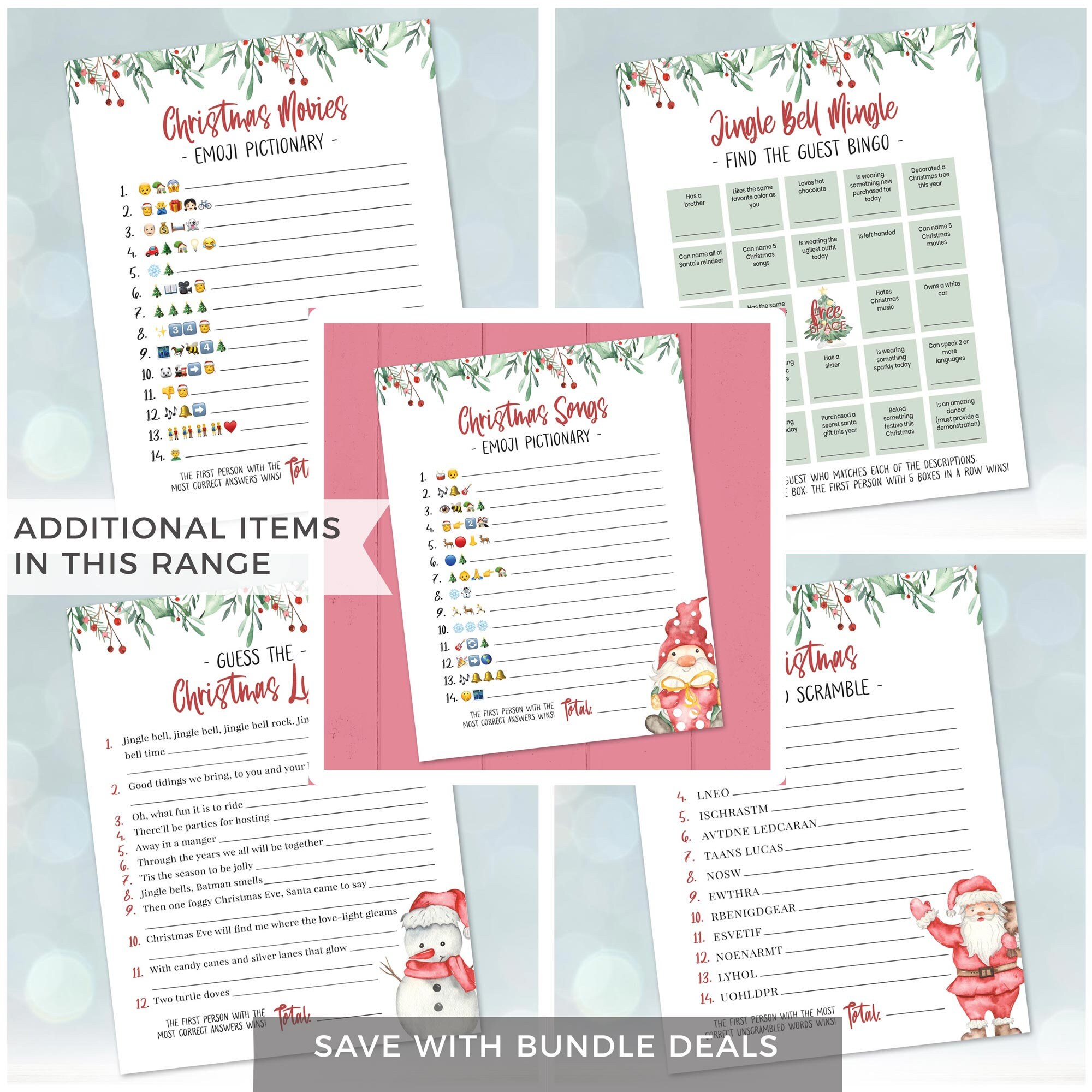 Jingle Bell Mingle Christmas Bingo Printable Game | Fun Find the Guest ...