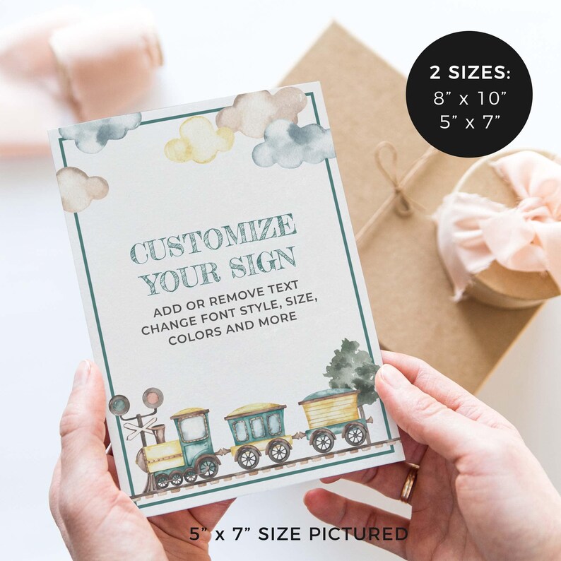 Editable Vintage Train Party Sign Printable Template | Boys Birthday ...