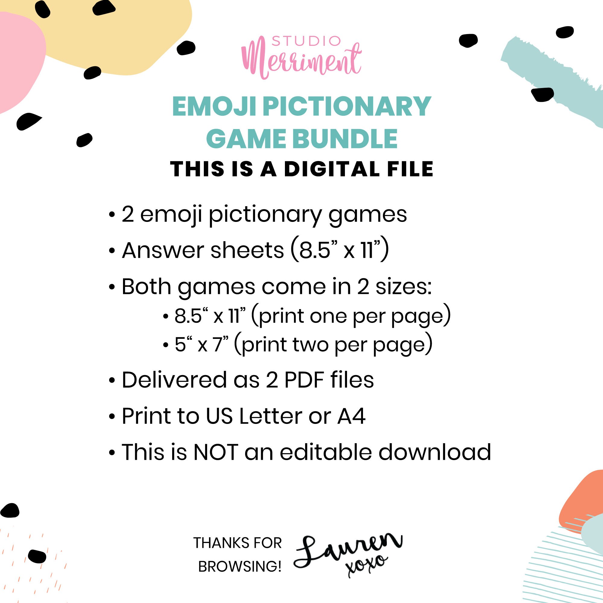 Christmas Printable Games, Emoji Pictionary Songs Movie Bundle Family ...