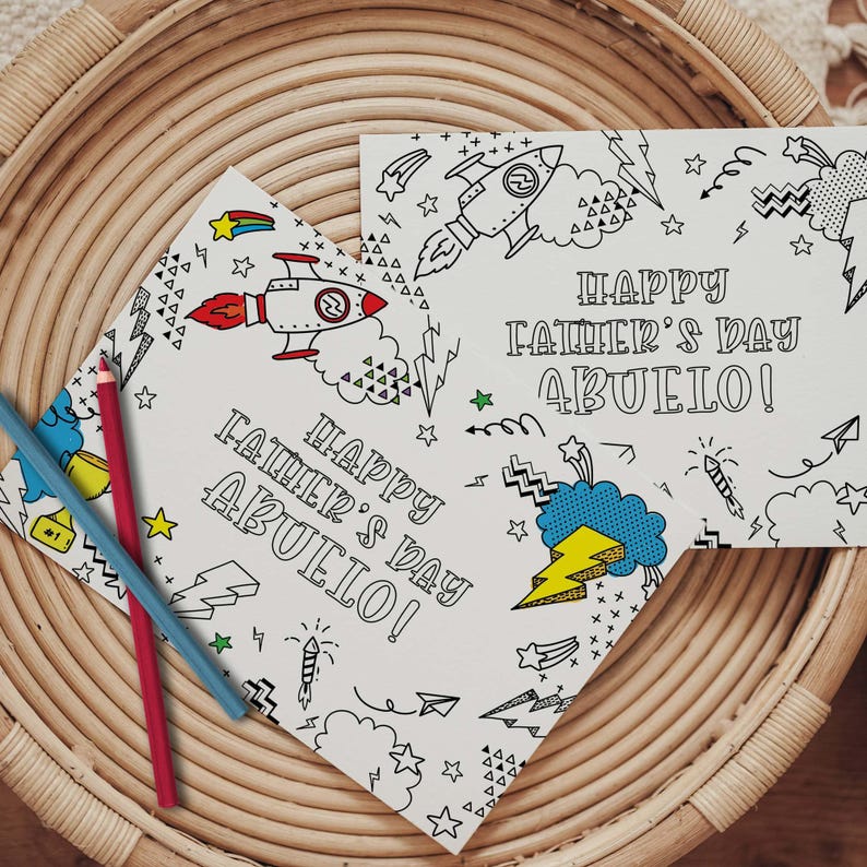 Printable Coloring Grandfather Card + All About Abuelo Bundle | Happy ...
