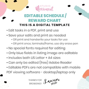 Rainbow Daily Schedule Chart for Kids, Editable Printable | Daily ...