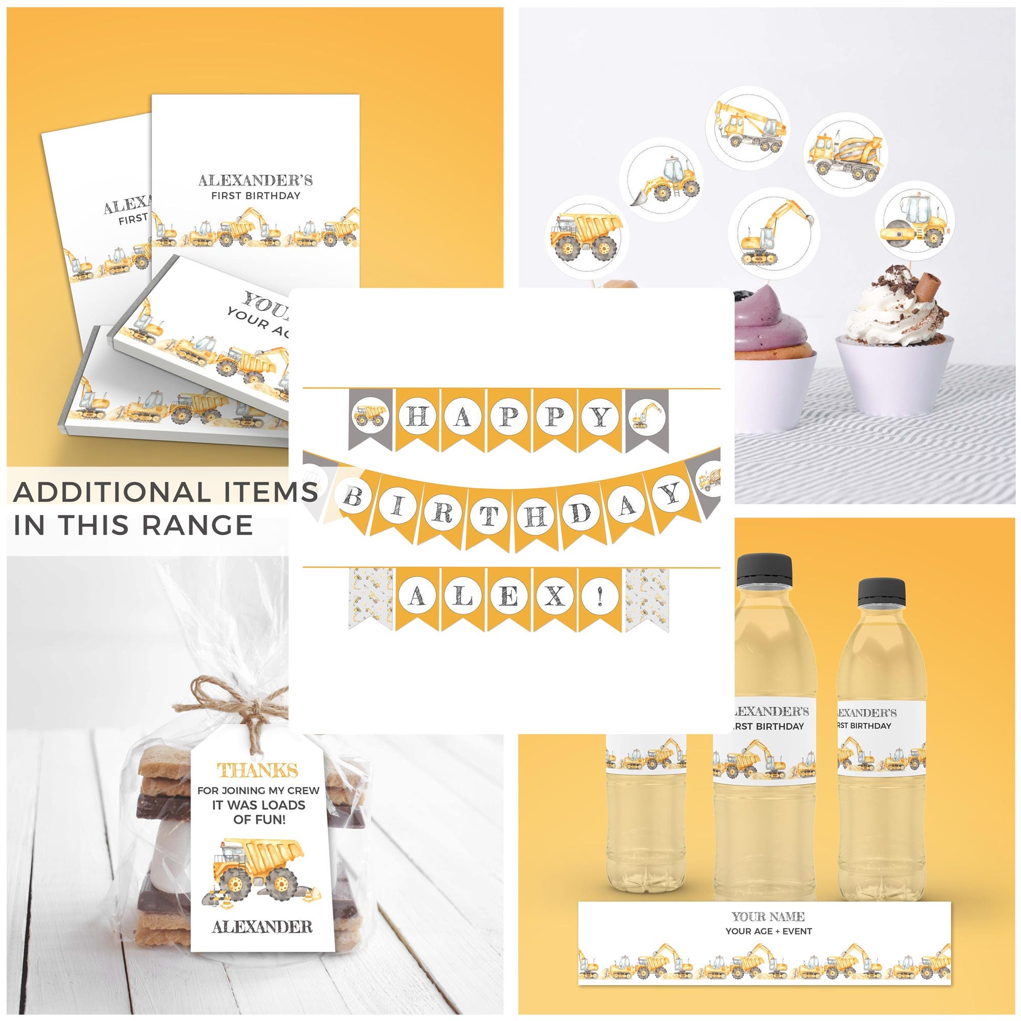 Editable Dump Truck Construction Birthday Party Welcome Sign | Custom ...