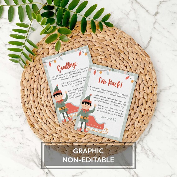 Christmas Elf Arrival + Goodbye Letter bundle | I'm Back Christmas elf ...