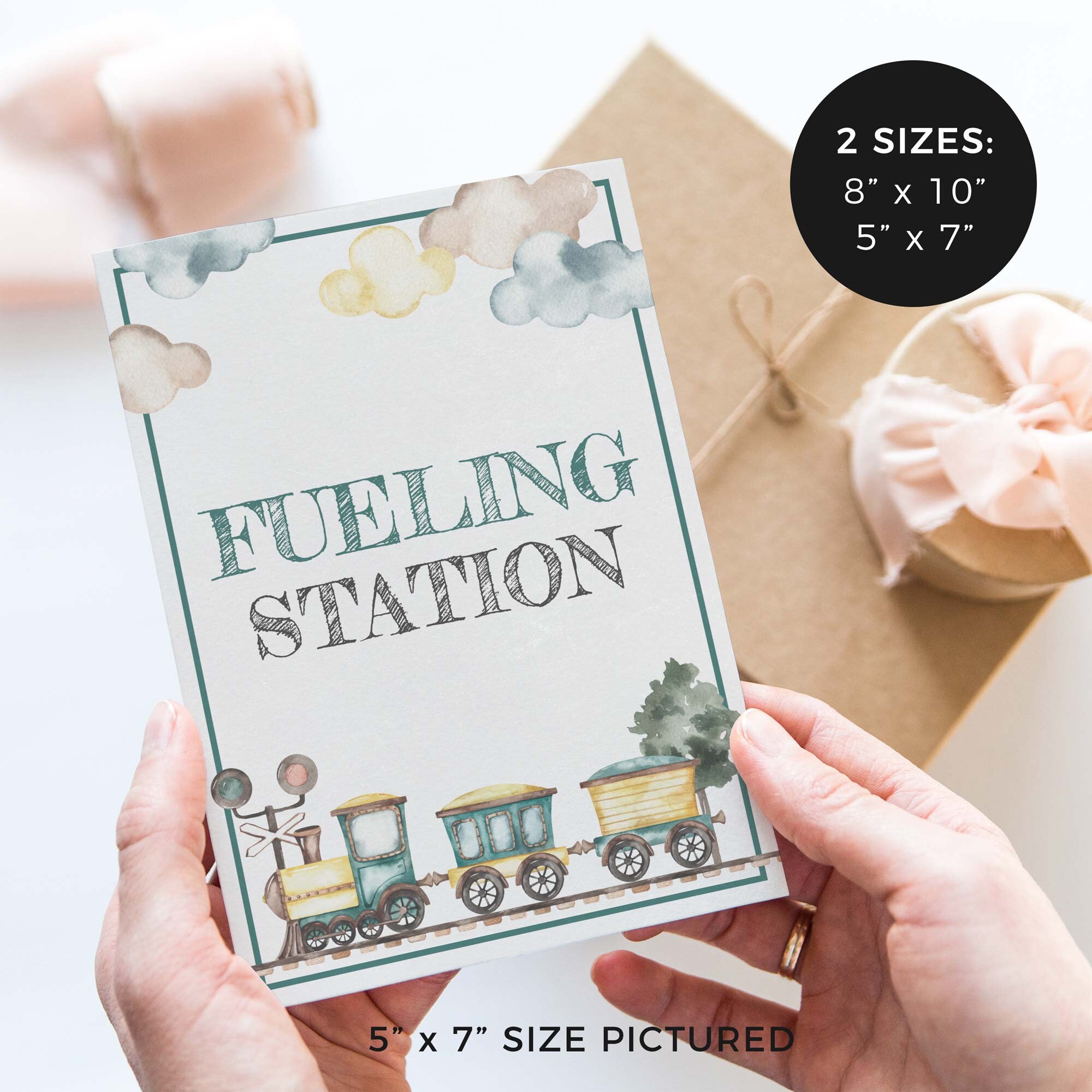 Vintage Train Party Printable Sign, Fueling Station Table Decor | Food ...