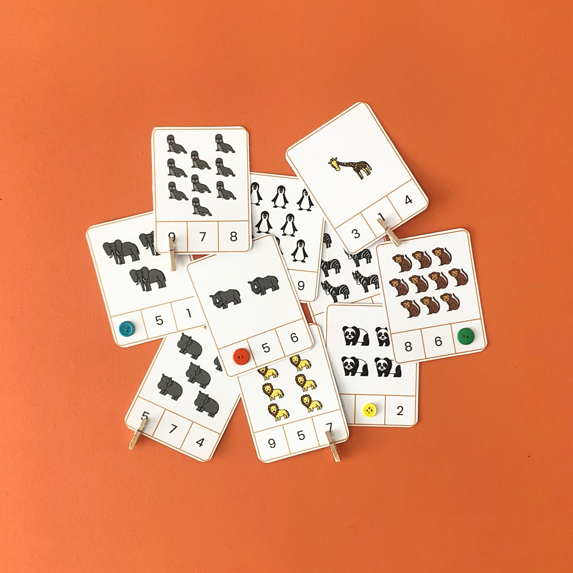 COUNT CLIP Kids Zoo Animal Cards Montessori Number - Etsy Australia