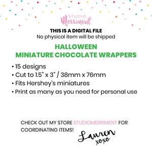 Halloween Party Favors, Candy Wrapper for Halloween | Mini Chocolate ...