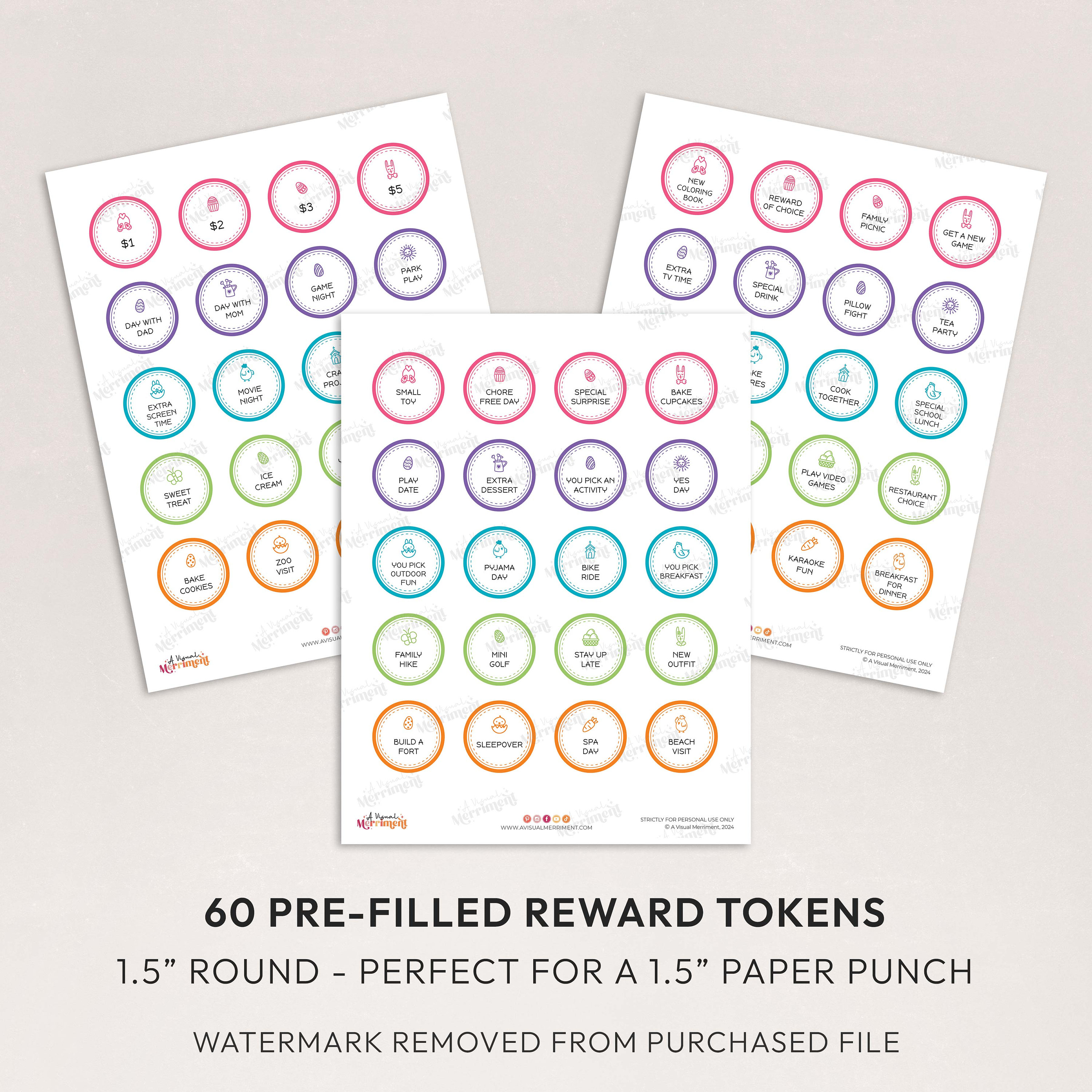 60 Printable Easter Egg Tokens, Editable | Spring Reward Coin Basket ...