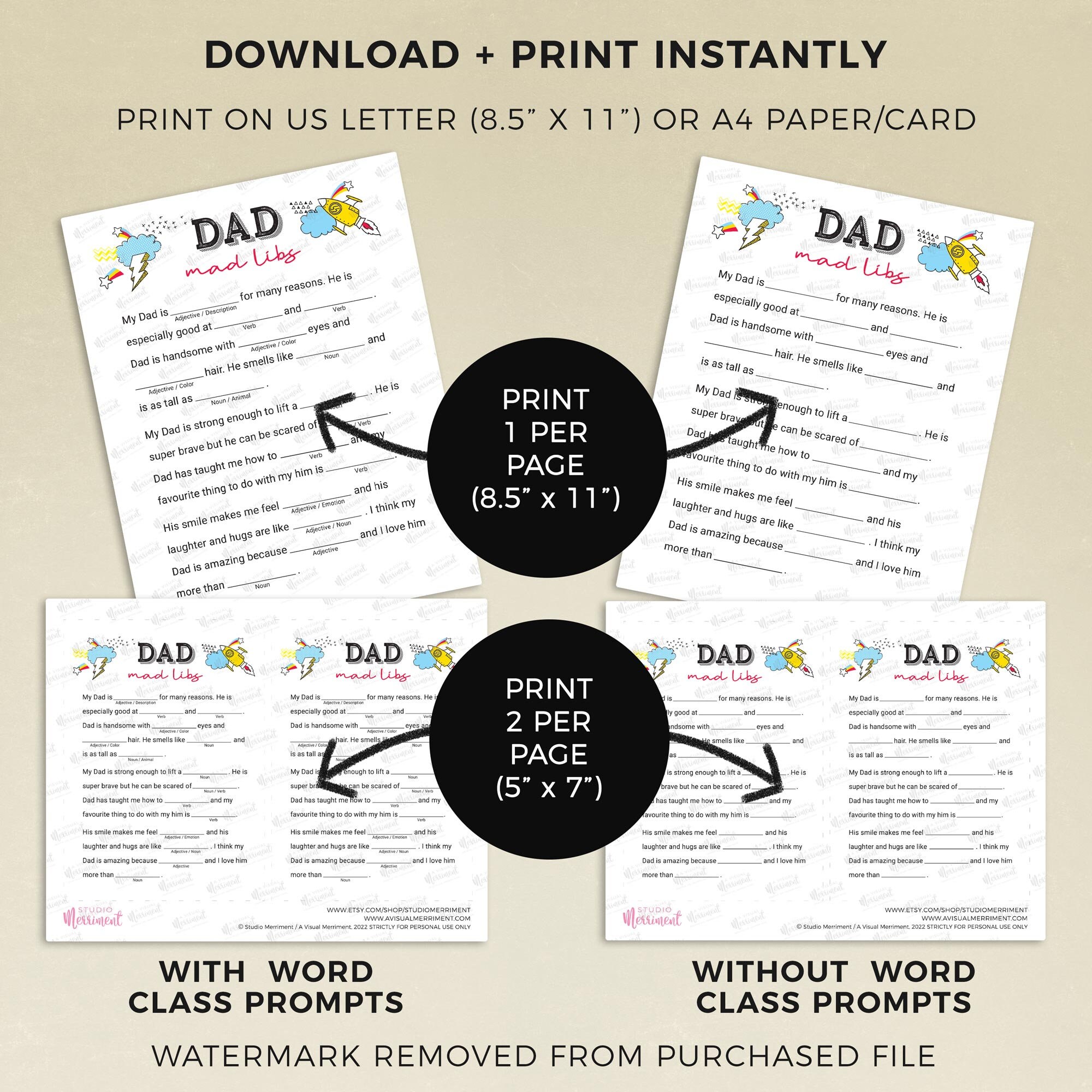 Father's Day Printable Game, Mad Libs Fill in the Blanks Superhero Dad ...