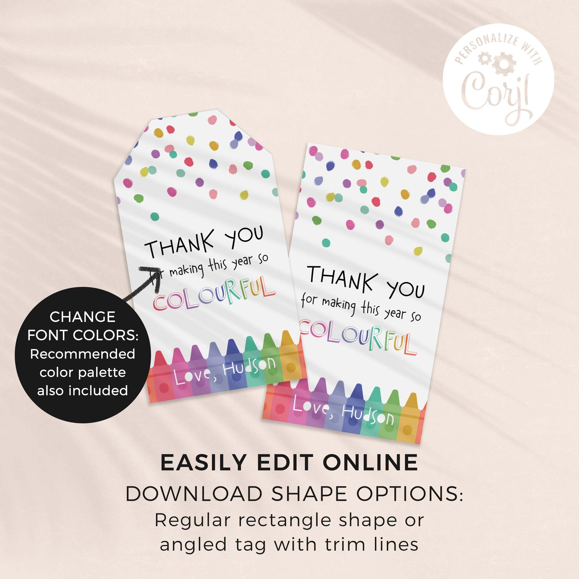 Editable Printable Gift Tag Thank You for Making This Year - Etsy