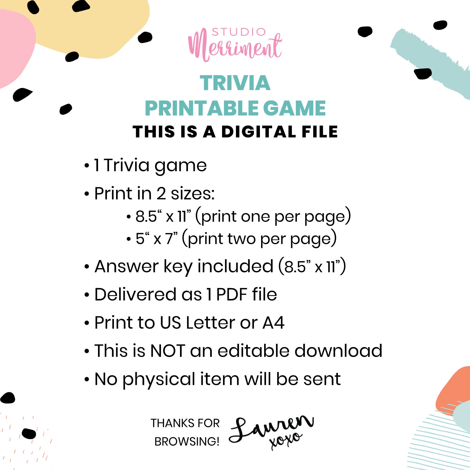 Printable Christmas Trivia Game Traditional Xmas Quiz for Kids or ...