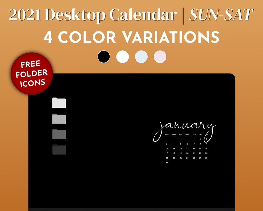 2021 Minimalistic Desktop Wallpaper • Organized Calendar • 4 Different ...
