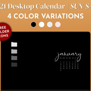 2021 Minimalistic Desktop Wallpaper Organized Calendar 4 | Etsy