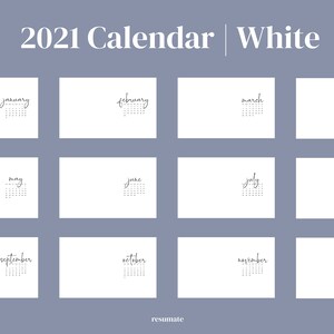 2021 Minimalistic Desktop Wallpaper • Organized Calendar • 4 Different ...