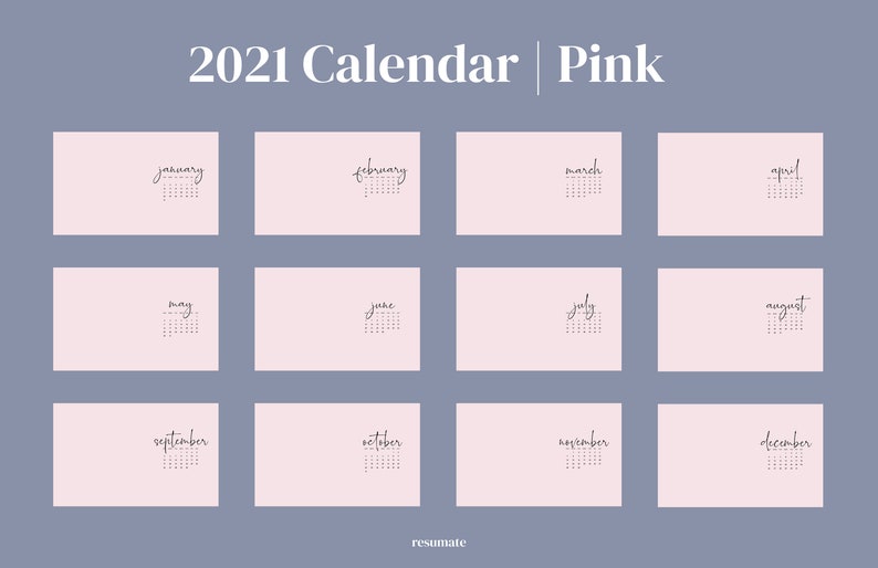 2021 Minimalistic Desktop Wallpaper • Organized Calendar • 4 Different ...