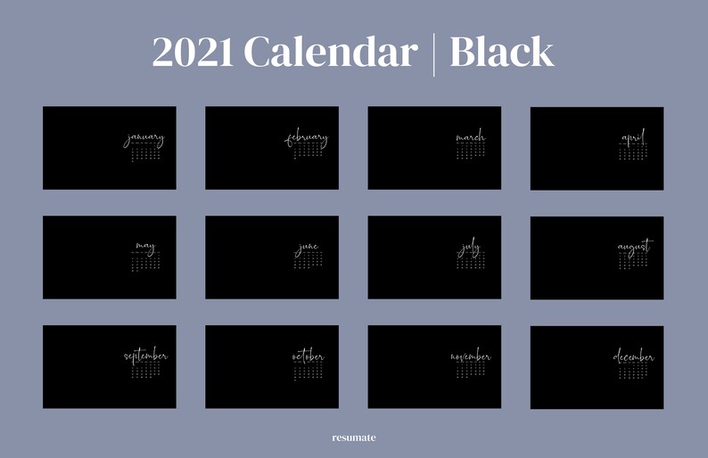 2021 Minimalistic Desktop Wallpaper • Organized Calendar • 4 Different ...