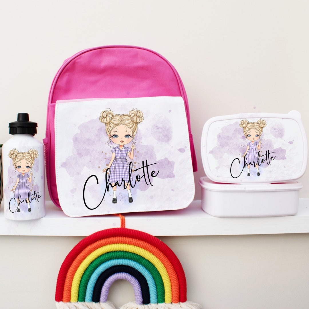 Pink Backpack Set for Girls, Girls Backpack for School, Girls Rucksack ...