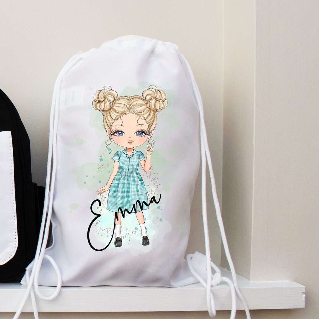 Personalised Gym Bag for Kids, Girls Drawstring Bag, School Drawstring ...