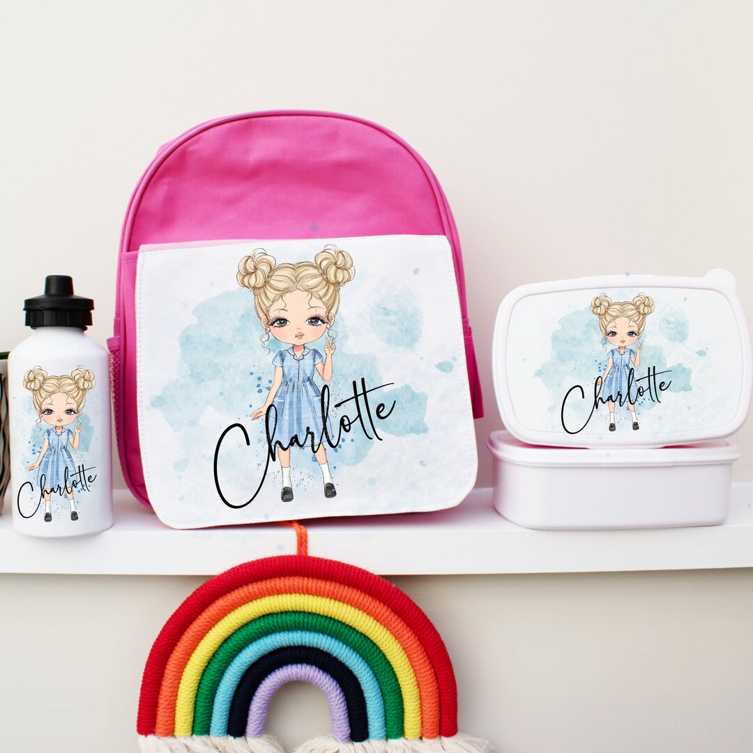 Personalised School Bag Set for Girls, School Girl Set, Girls School ...