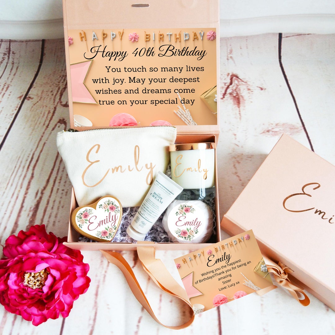 40th Birthday Gift Set. Rose Gold Birthday Candle Box, Gift for Friends ...