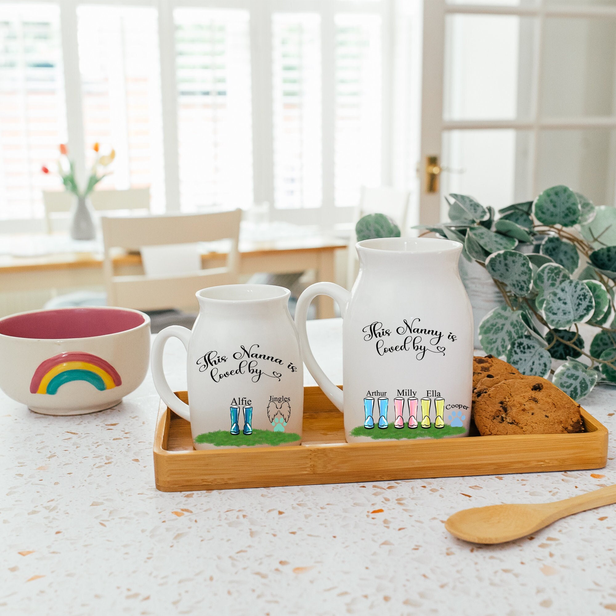 Christmas Gift for Nan, Custom Milk Jug, Ceramic Creamers, Milk ...