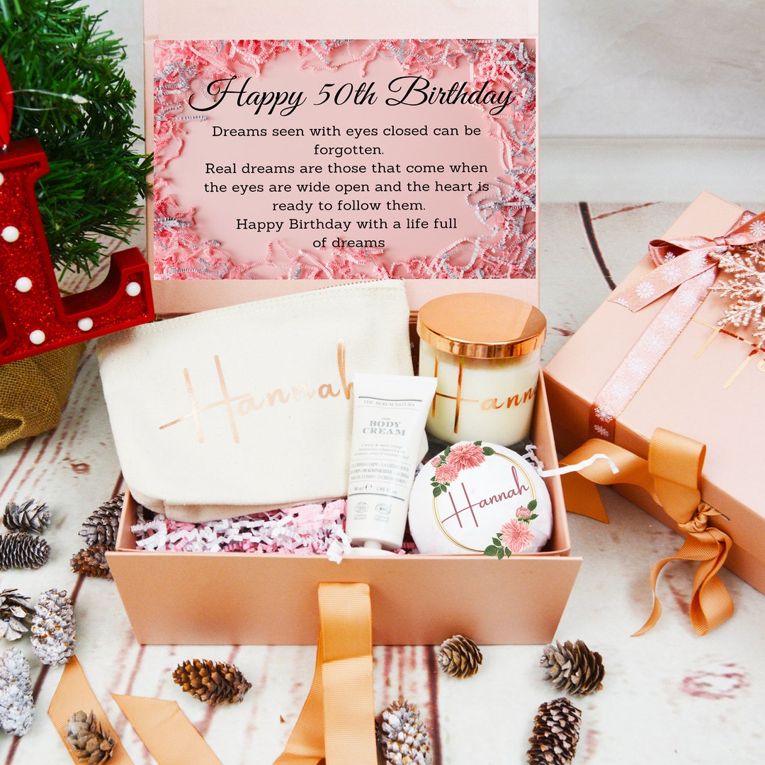 50th Birthday Gift Box, Personalised Gift Box, Happy Birthday Gift ...