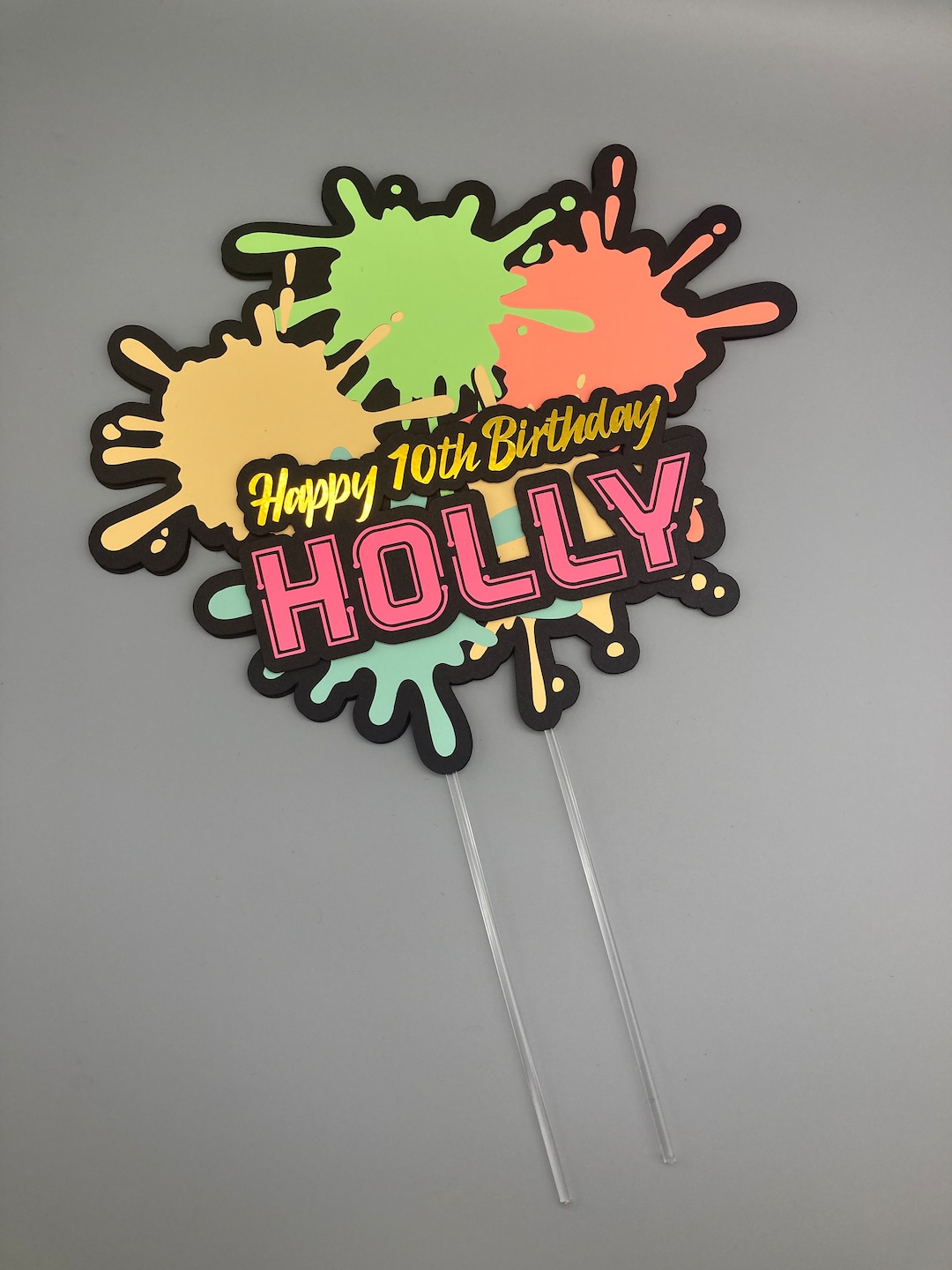 Neon Glow in the Dark Cake Topper - Etsy