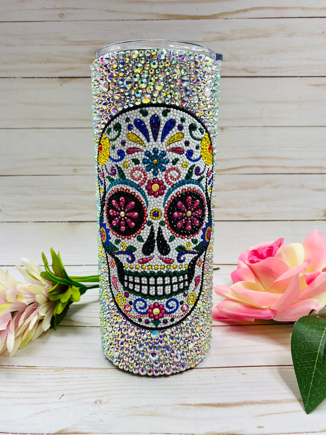 Sugar Skull Crystal Rhinestone Tumblr - Etsy