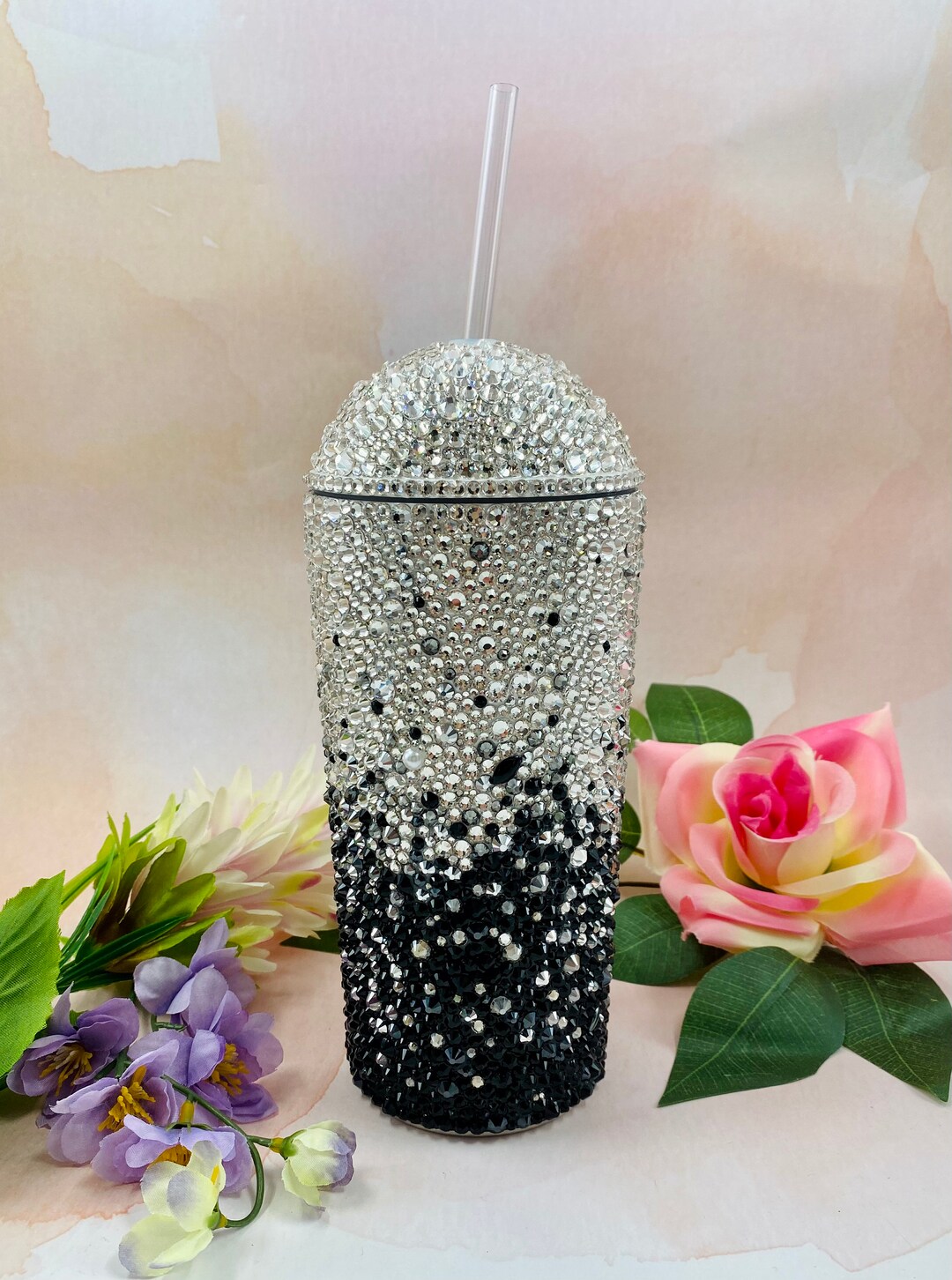 Black Magic Ombré Crystal Bling 22oz Tumbler - Etsy