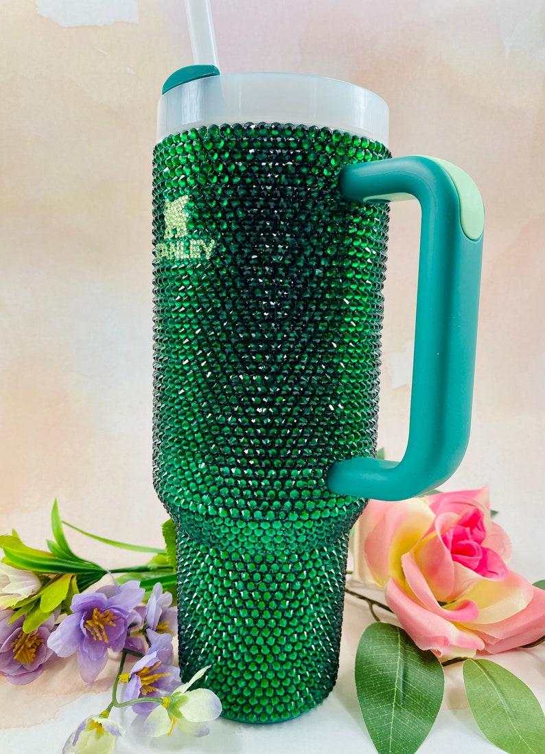 40oz Emerald Stanley Crystal Rhinestone Honeycomb Tumbler - Etsy