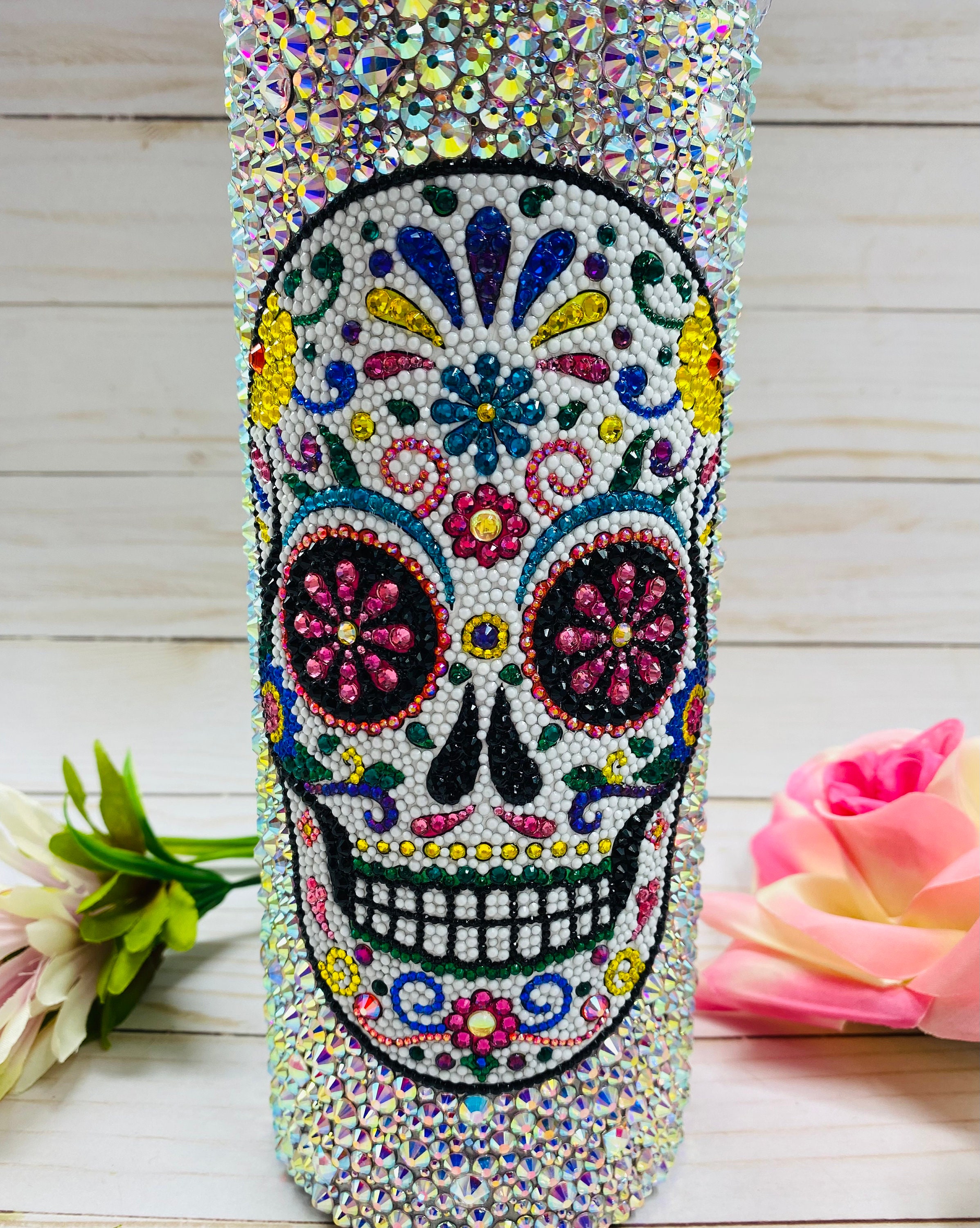 Sugar Skull Crystal Rhinestone Tumblr - Etsy
