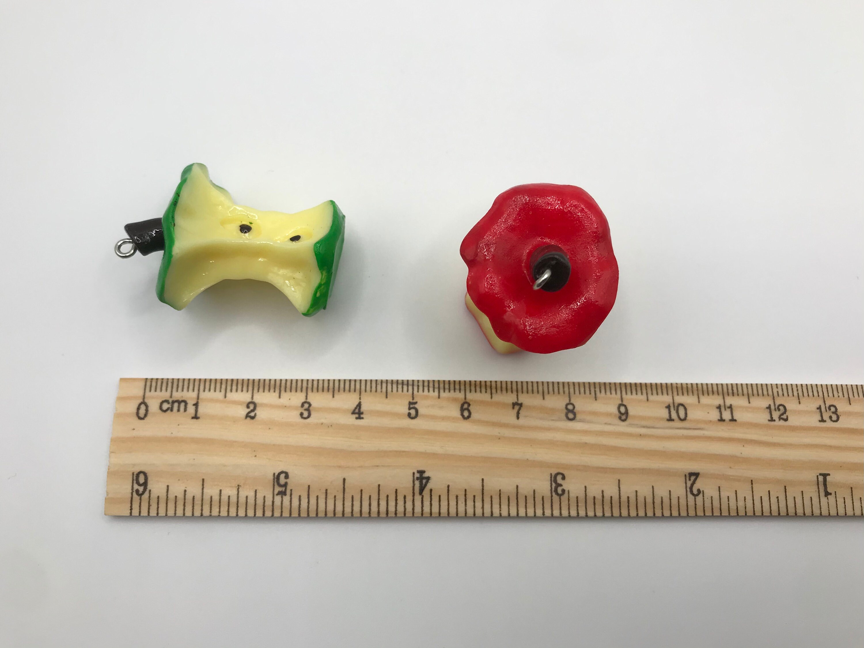 Eaten Apple Core in Red or Green Resin Charm for DIY Necklace - Etsy UK