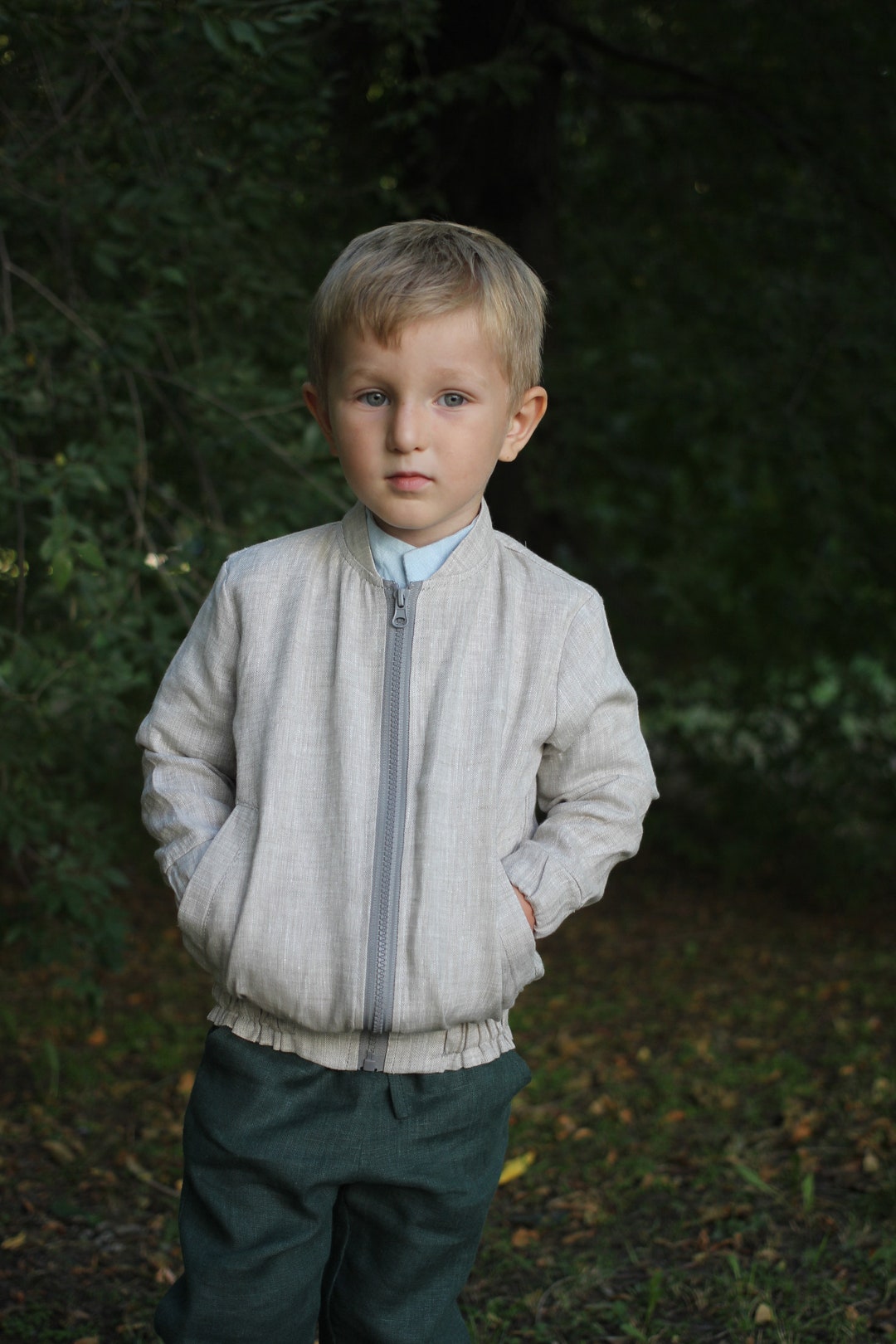 Light Bomber-jacket-windbreaker Made of High Quality Linen, the Jacket ...