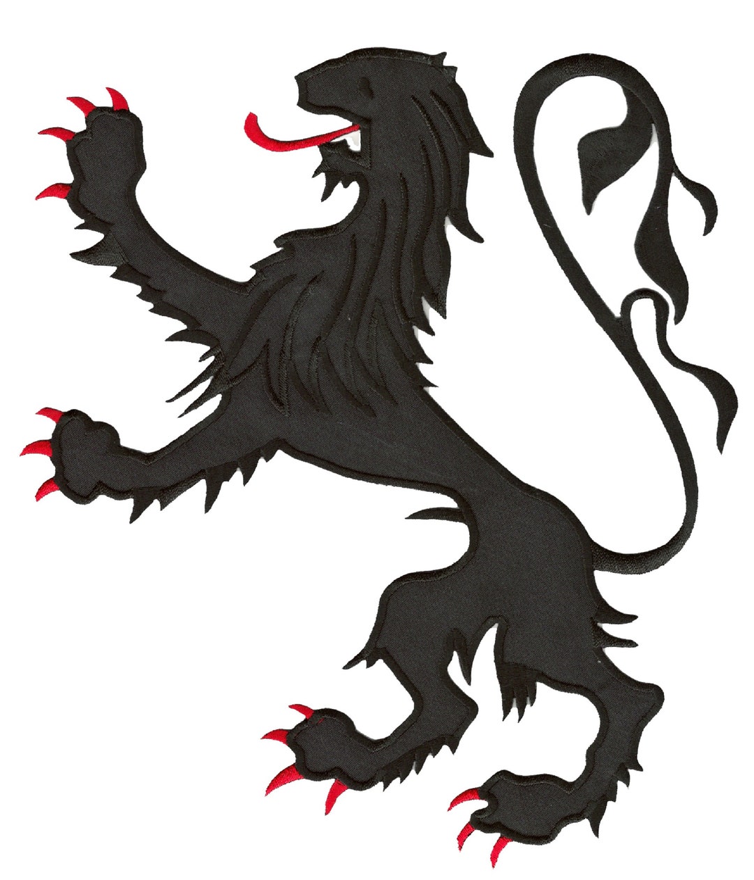Ecusson patche médiéval lion des Flandres noir et rouge grande - Etsy ...