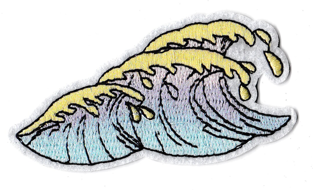 Embroidered Patch Waves Surf Iron-on Patch - Etsy