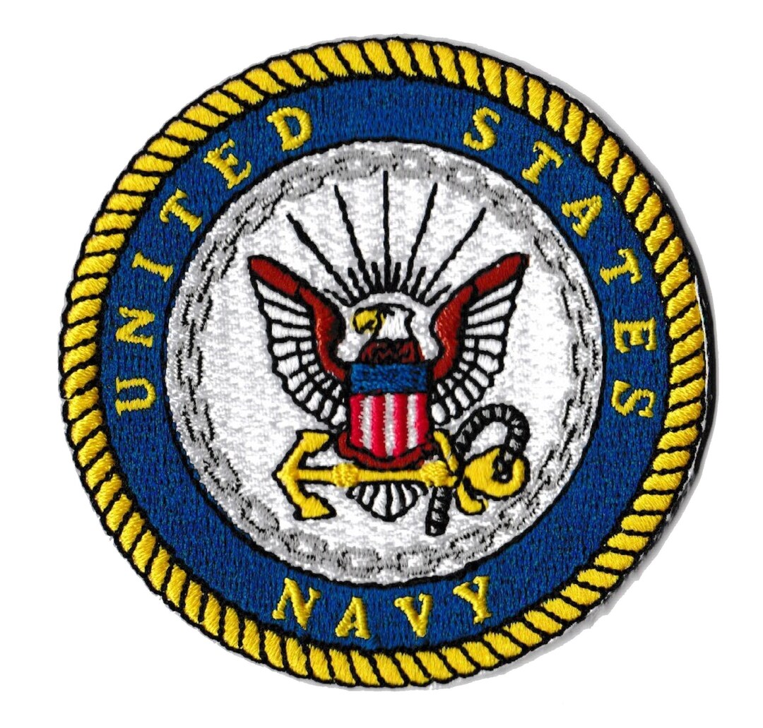 US Navy Logo Embroidered Patch Iron-on Patch Navy - Etsy