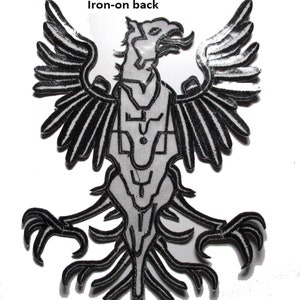 Medium Medium Patch Medieval Black Eagle Crest Embroidered Iron-on ...