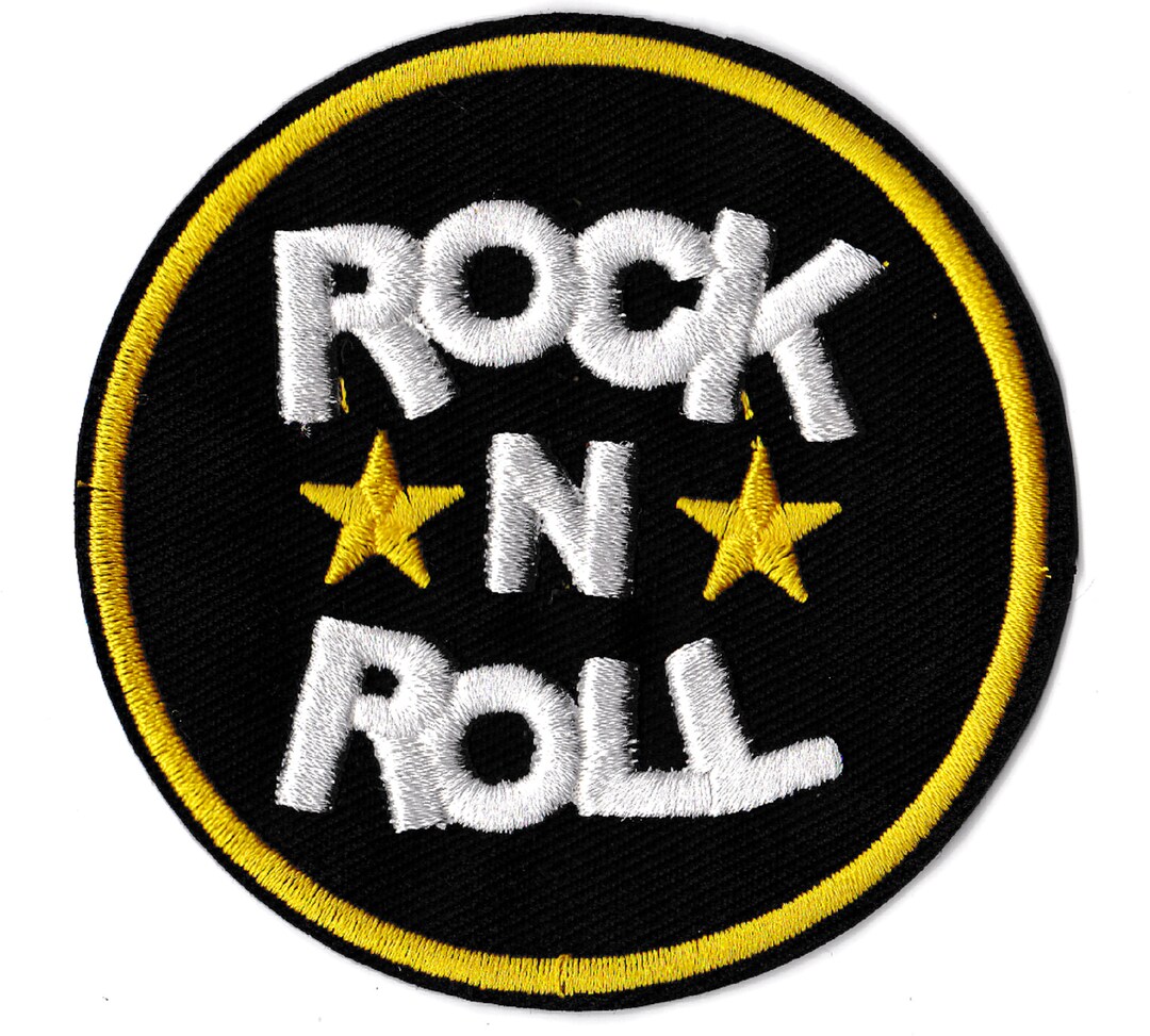 Round Rock and Roll Badge Patch Embroidered Iron-on Patch - Etsy