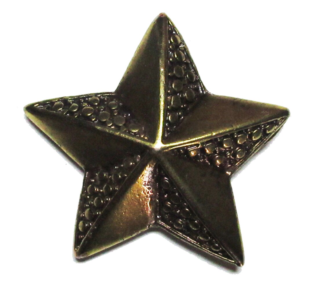 Metal Star Pin Brooch Cast Metal Screw Badge Bronze Color - Etsy