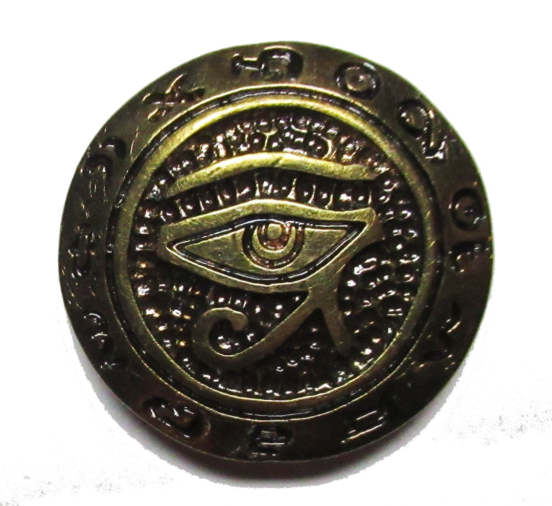 Metal Pin Brooch Symbol Egypt Eye Udjat Cast Metal Screw Badge - Etsy