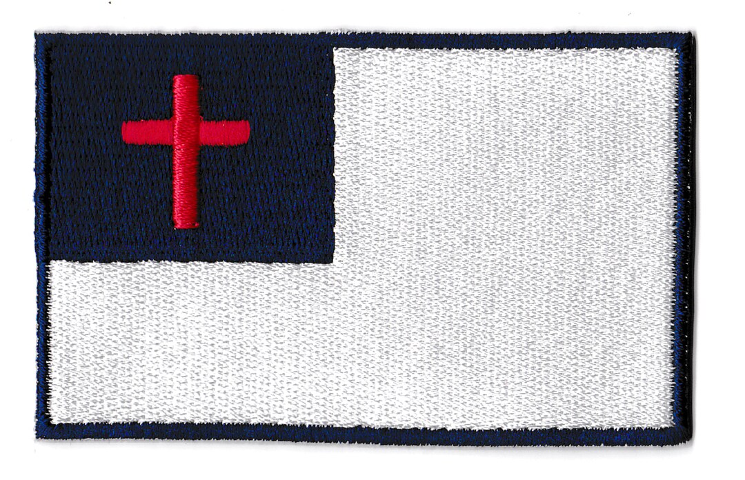Christian Flag Patch Iron-on and Embroidered Christianity Crest Patch ...