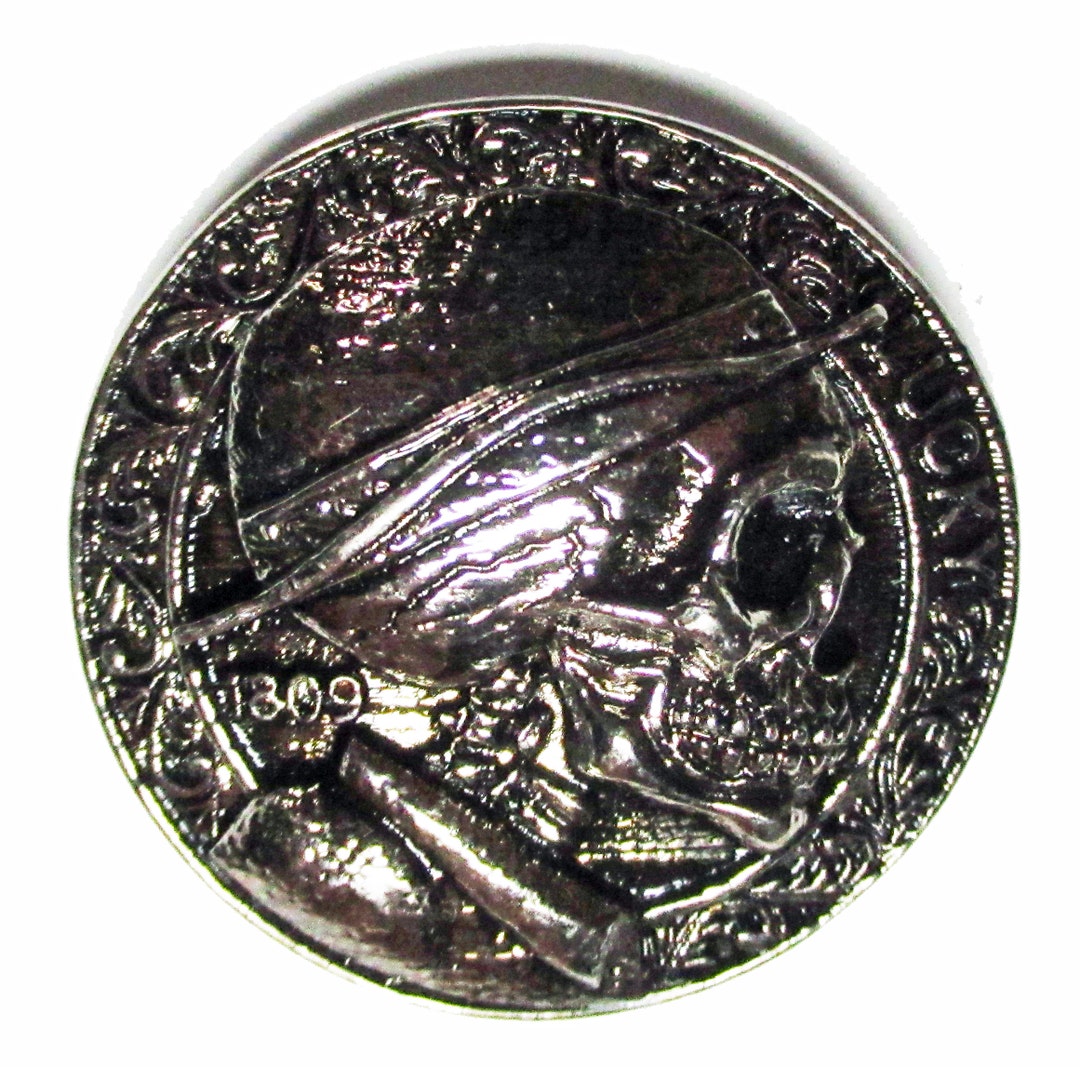 Brooch Pin Metal Soldier Skull Cast Metal Screw Badge Chrome Color - Etsy