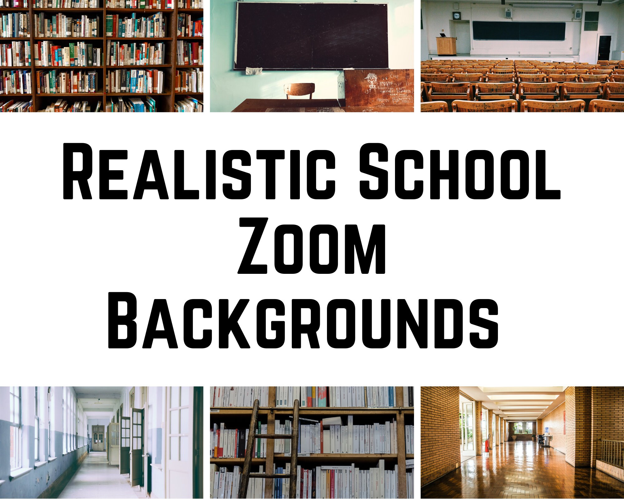 Zoom Backgrounds Realistic School Themed Pack 16:9 Ratio | Etsy