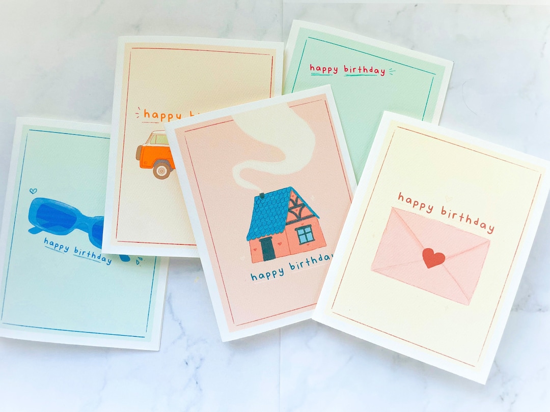 Happy Birthday Card Pack - Cute Happy Birthday Cards - Greeting Card ...